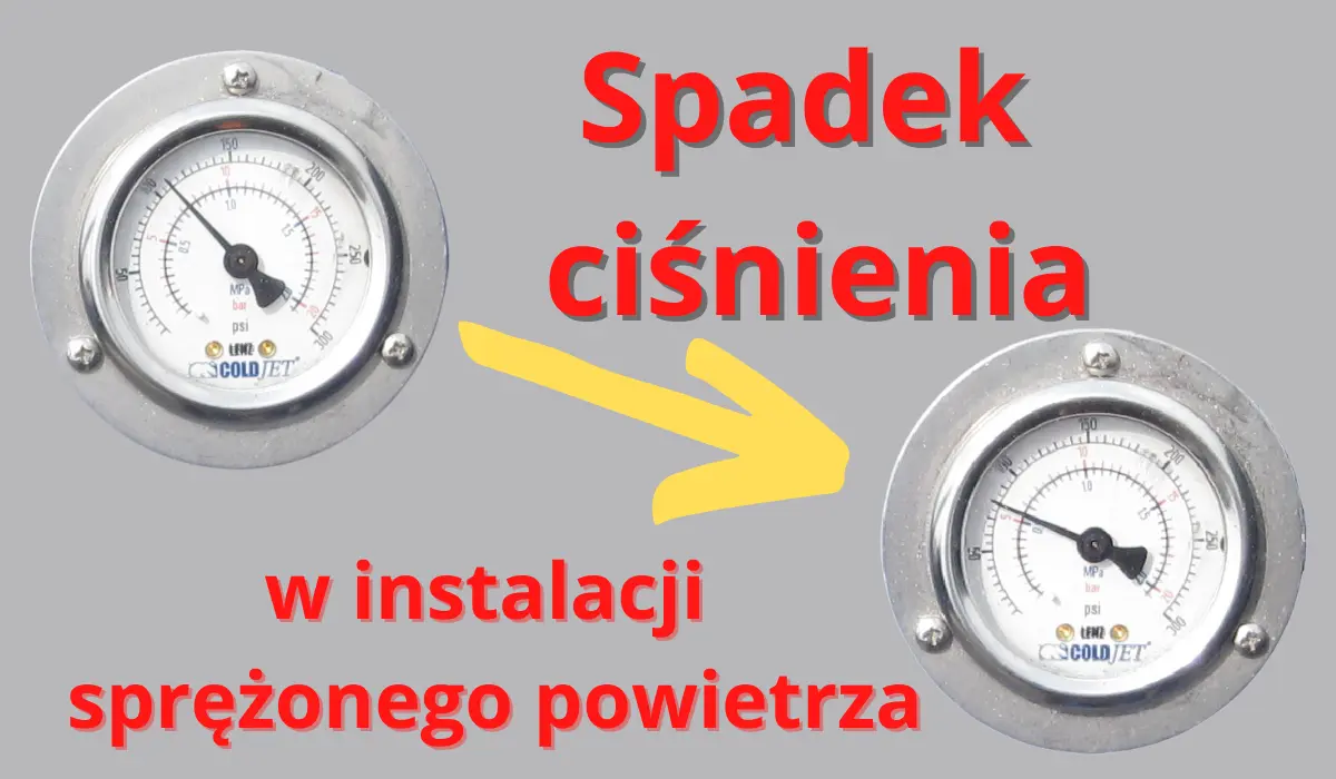 Spadek ciśnienia w instalacji - Sprężarkownia